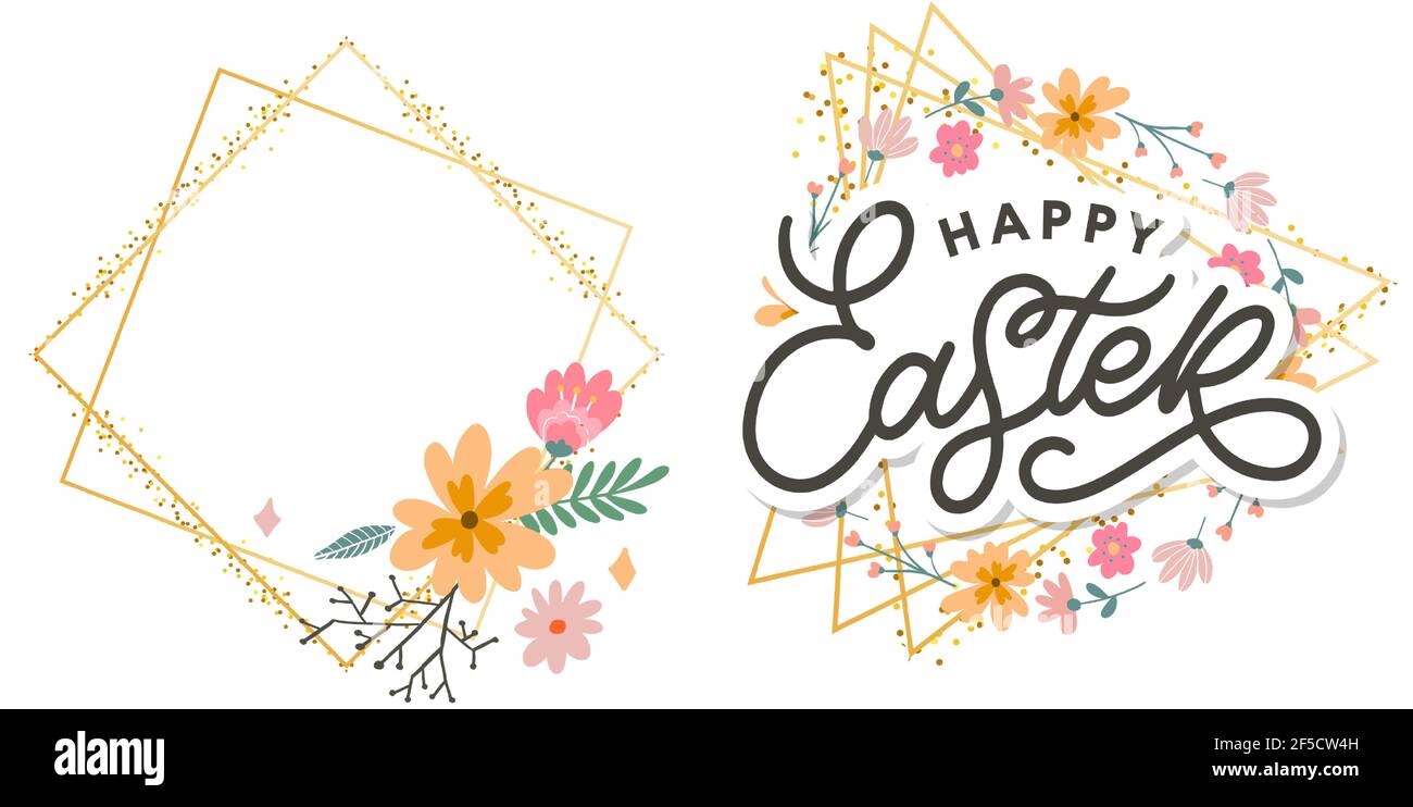Happy Easter background with frame Stock Vector Image & Art - Alamy