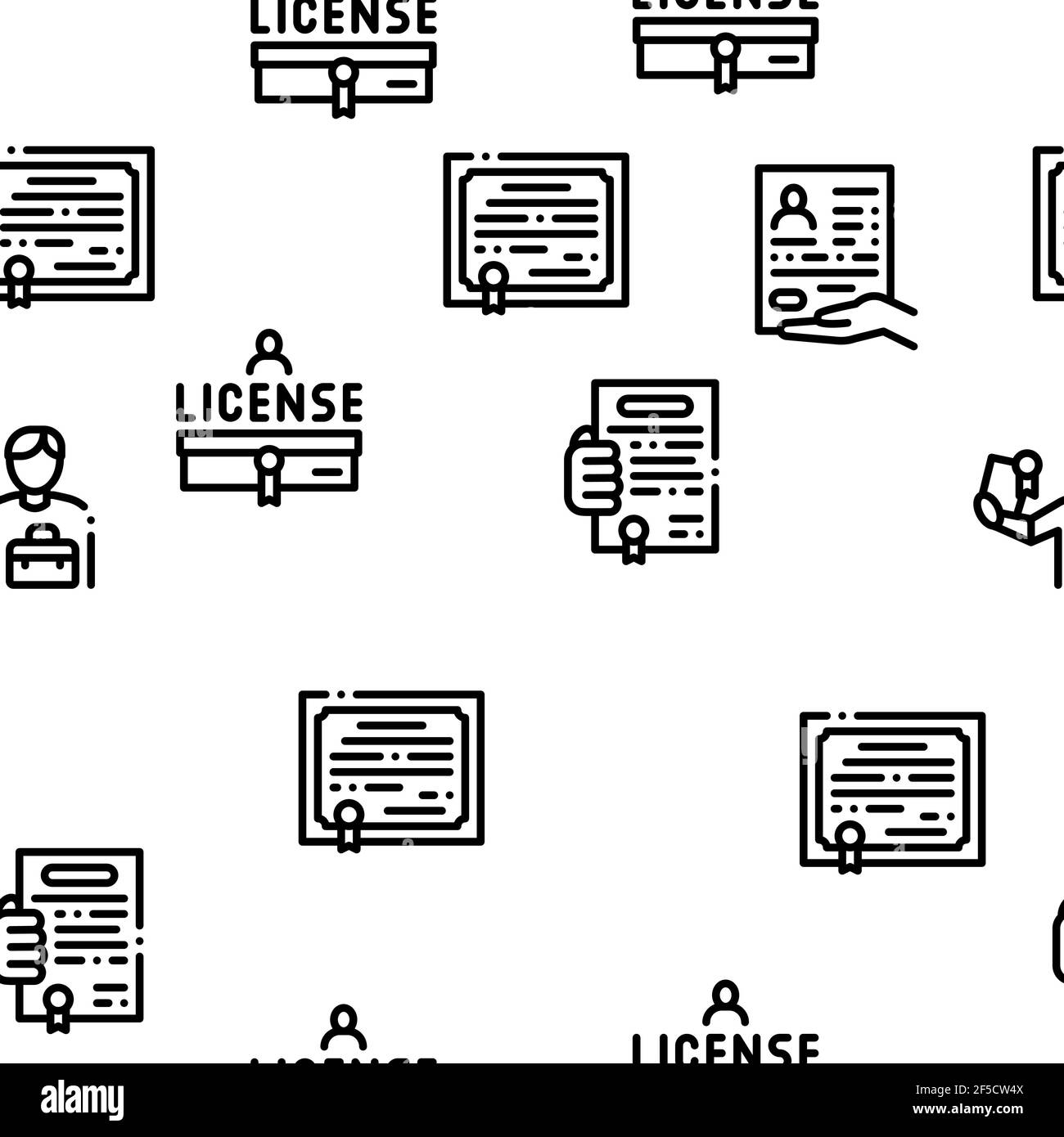 License Certificate Seamless Pattern Vector Stock Vector Image & Art ...