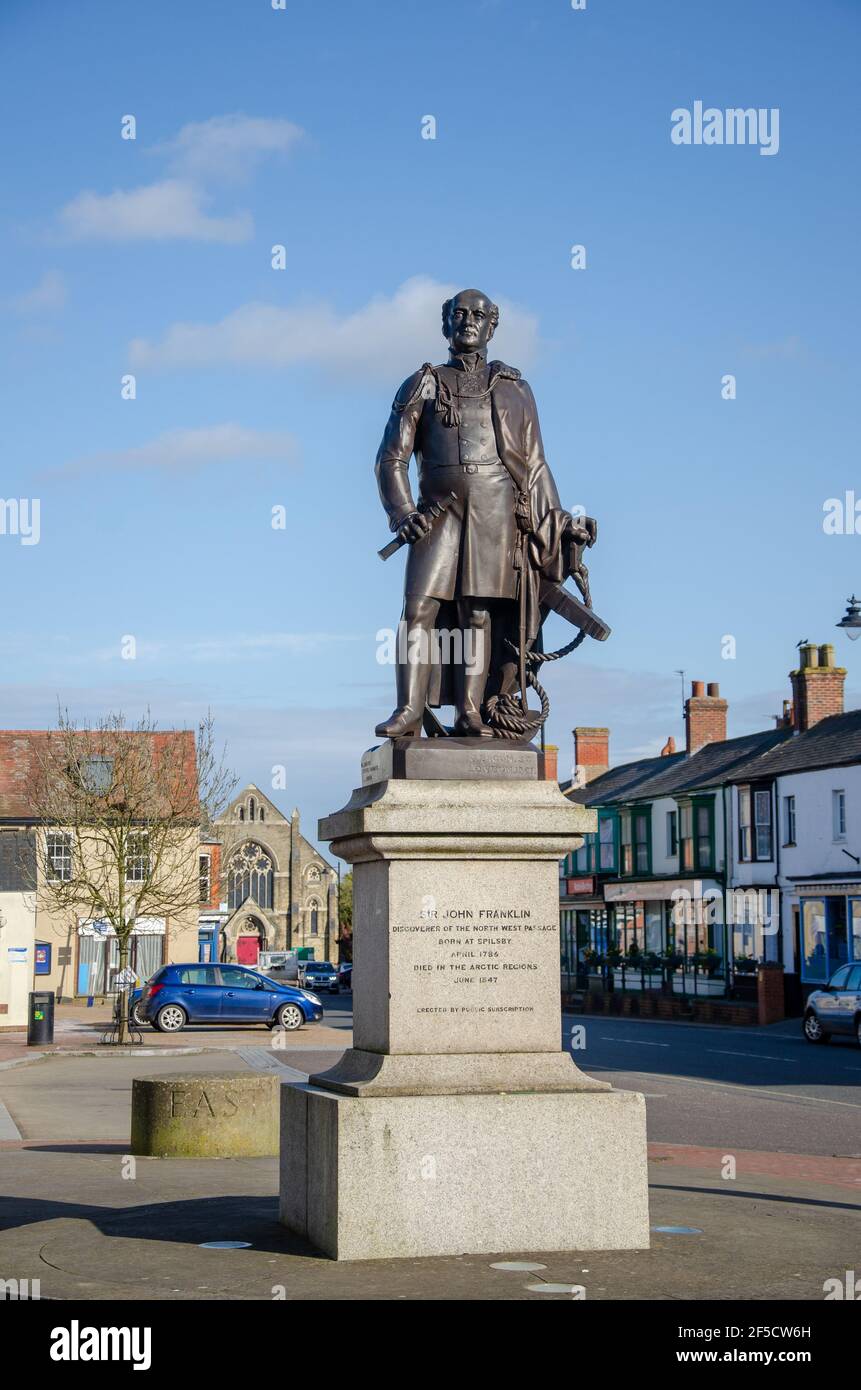 Statue of Sir John Franklin, Spilsby, Lincolnshire, England, UK Stock ...