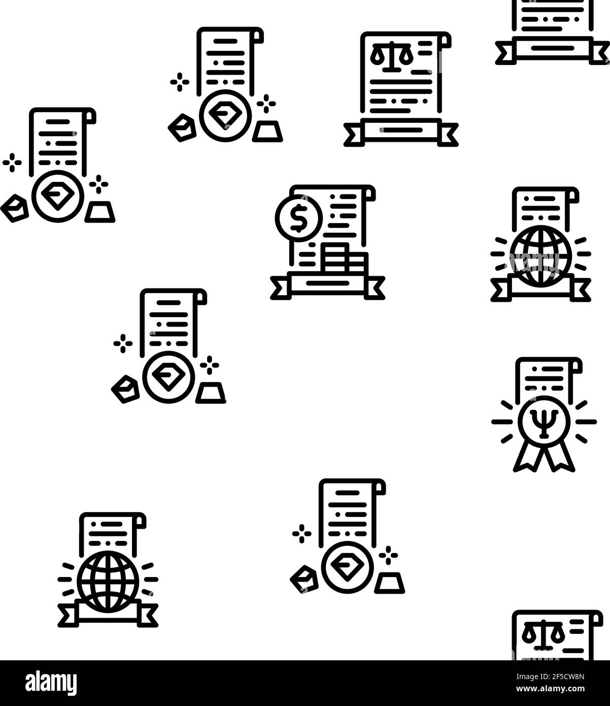 License Certificate Seamless Pattern Vector Stock Vector Image & Art ...