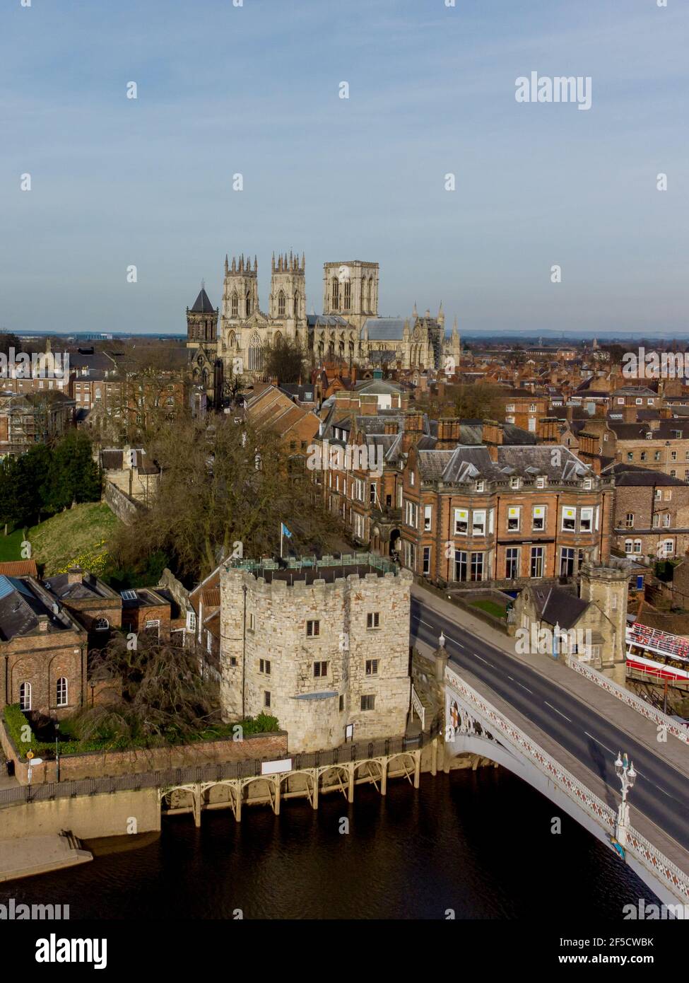 York, Yorkshire, England. York city centre with York Minster and ...