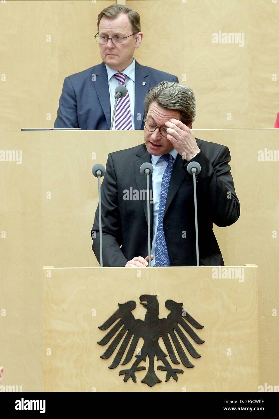 Berlin, Germany. 26th Mar, 2021. Andreas Scheuer (CSU, M), Federal ...