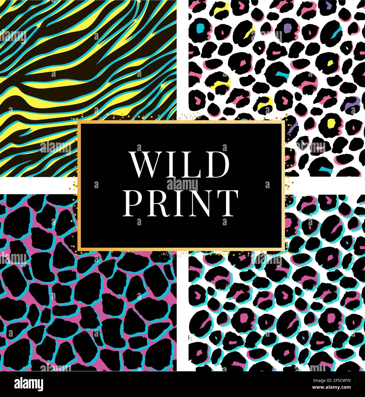 A collection of four different animal print backgrounds. Eps 10 Stock ...