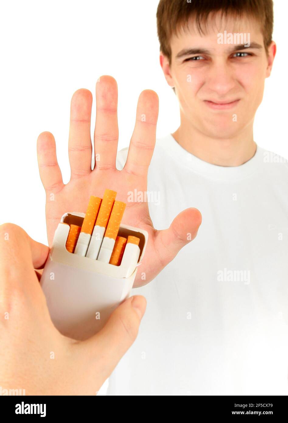 Teenager refuses cigarette hi-res stock photography and images - Alamy