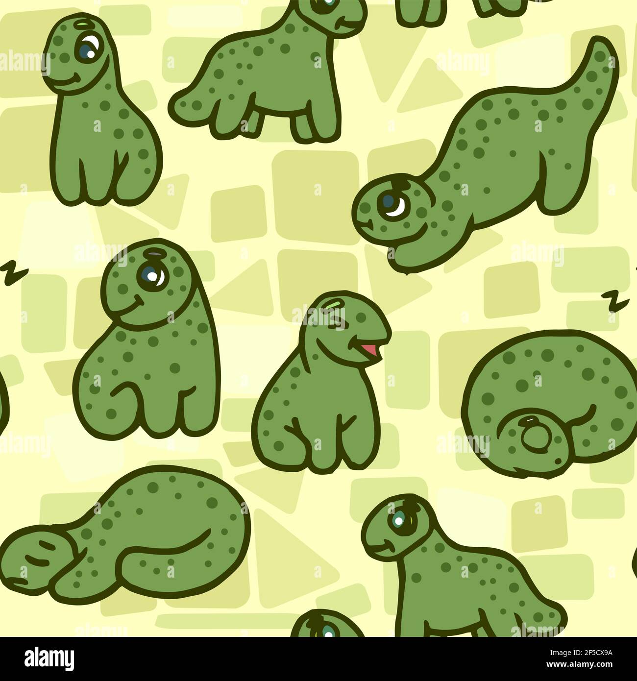 Cheerful funny dinosaur. Seamless dino illustration. Cartoon sketch ...