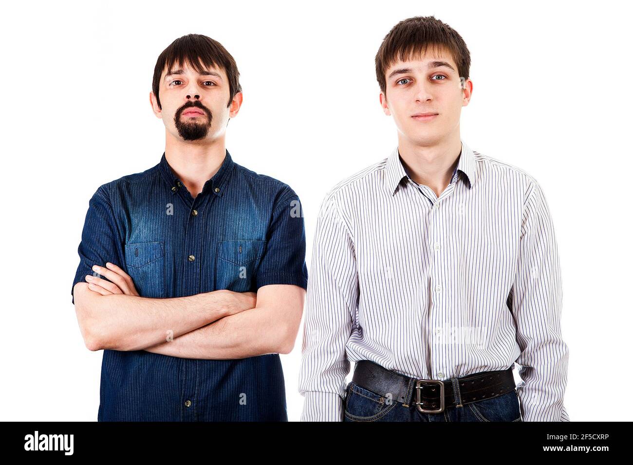 Two Young Men Isolated on the White Background Stock Photo - Alamy