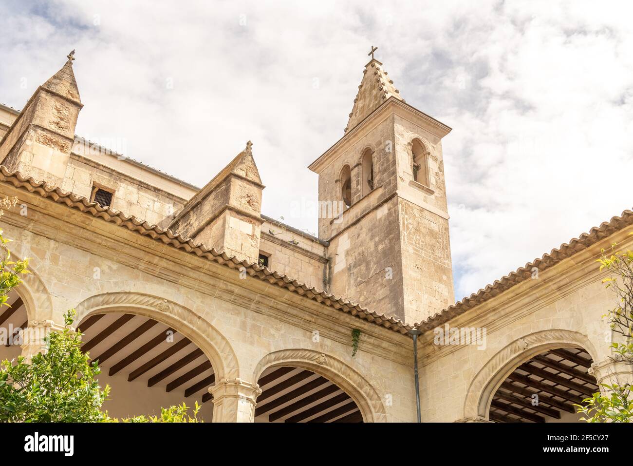 Interior of the Cloister and tower of Sant Vicenç Ferrer church ...