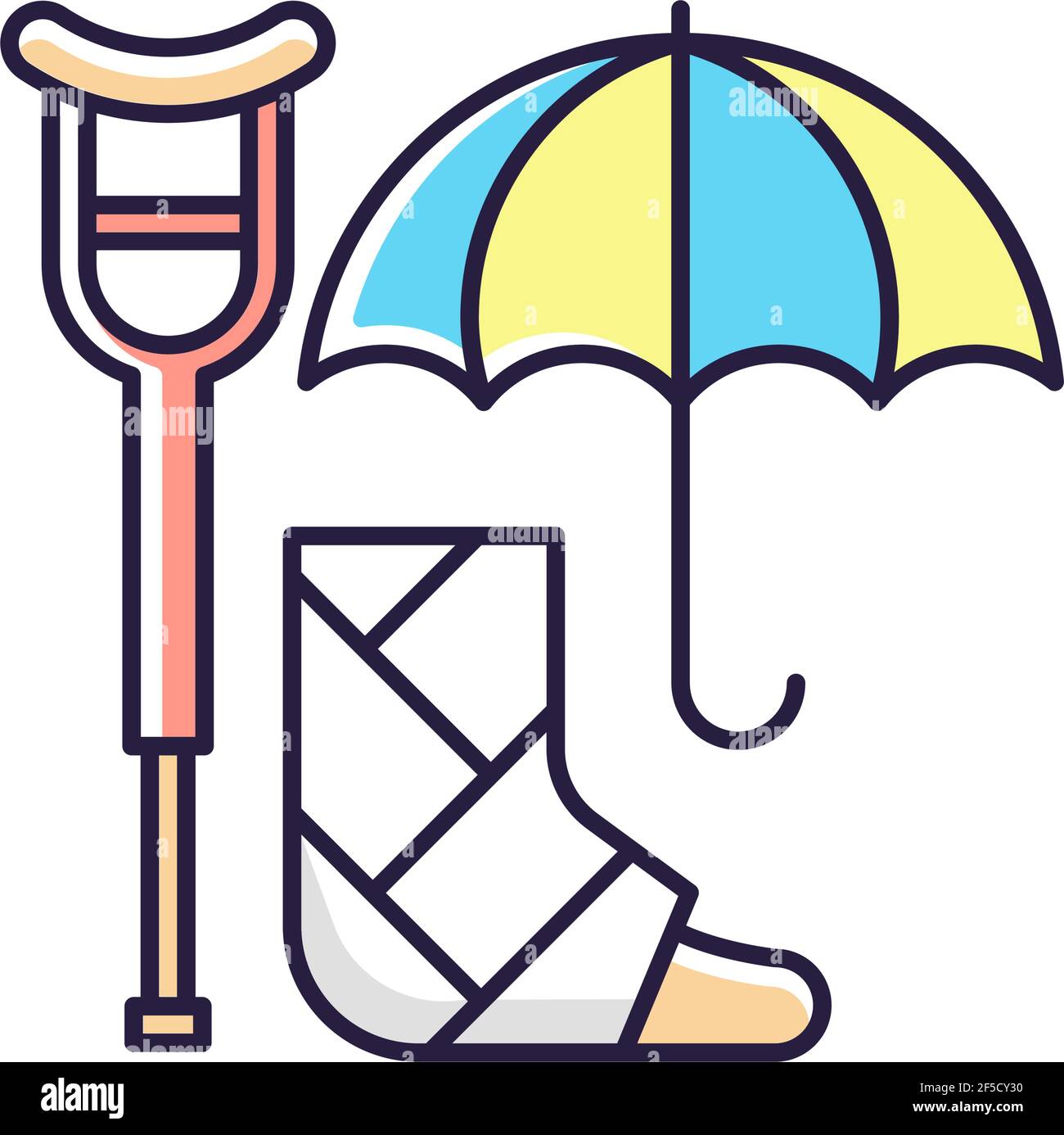 Disability insurance icon line Cut Out Stock Images & Pictures - Alamy