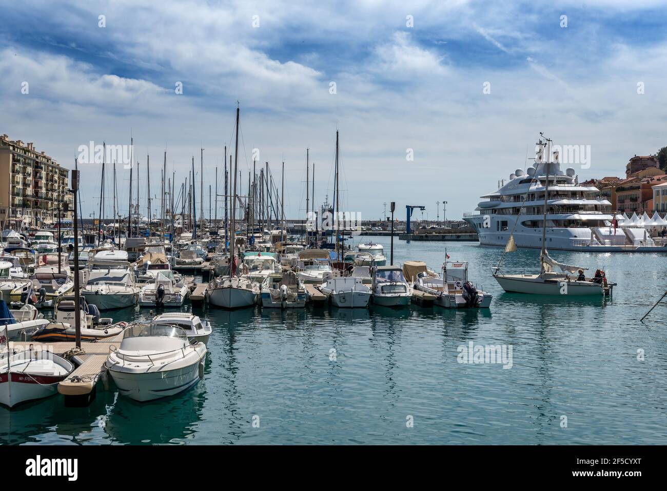 Ships and yachts in port of Nice, France Stock Photo - Alamy