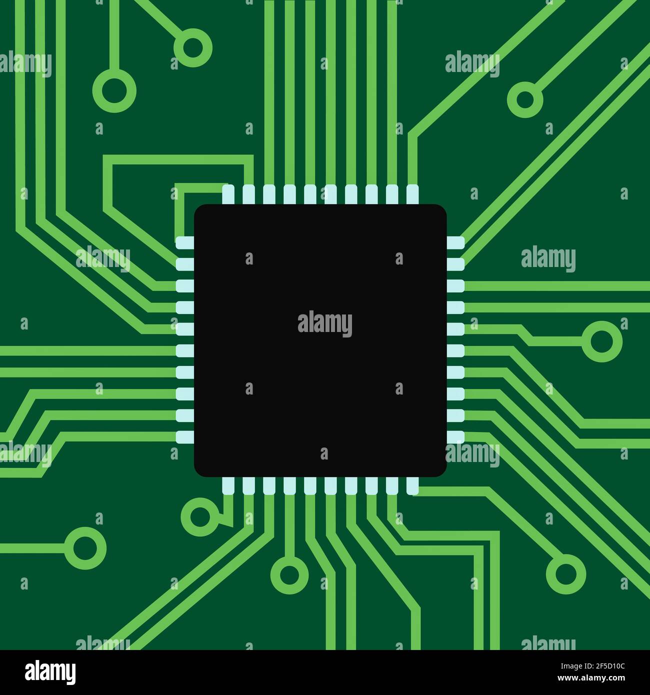 An illustration of a Microprocessor on a circuit board for use as a ...