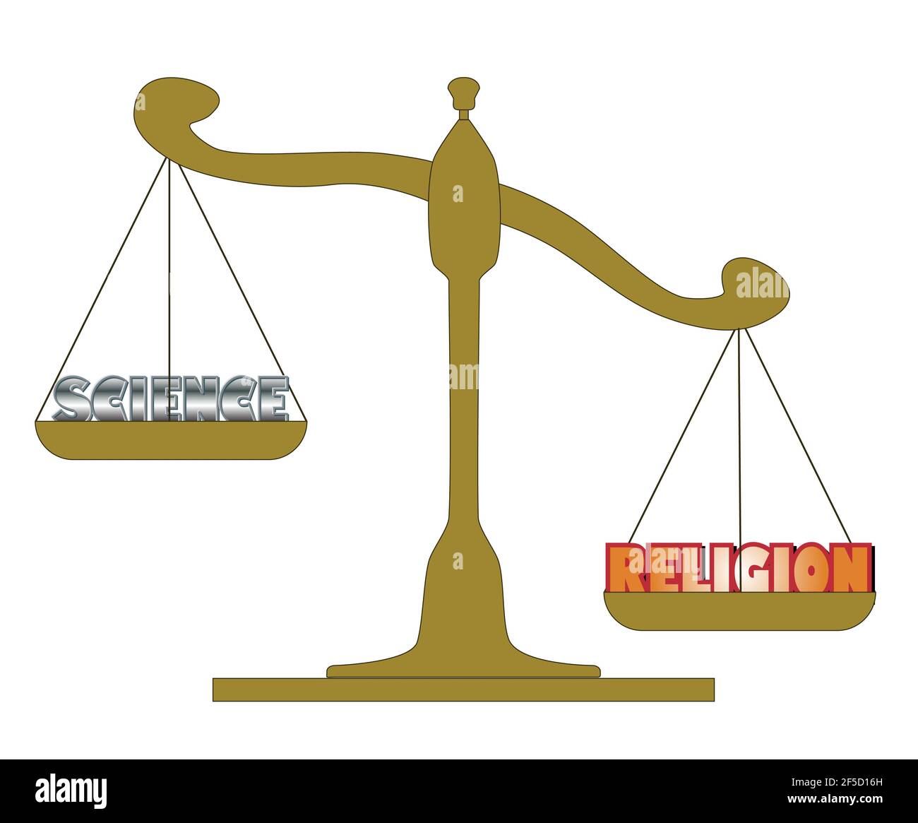 Illustration showing the Concept of comparing Science Vs Religion Stock ...