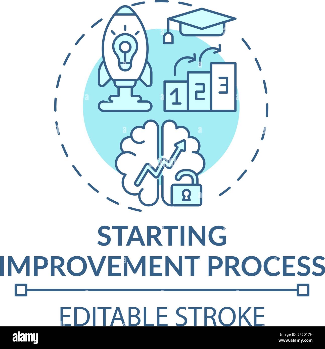 Starting improvement process turquoise concept icon Stock Vector Image ...