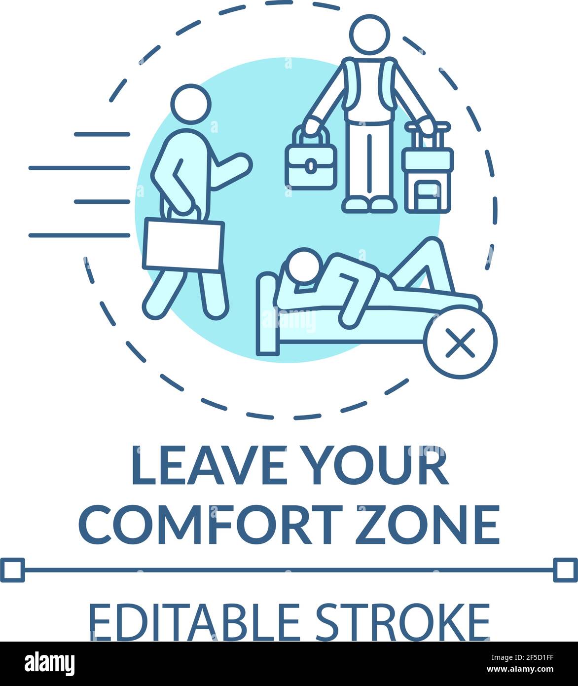 Leave your comfort zone turquoise concept icon Stock Vector Image & Art ...