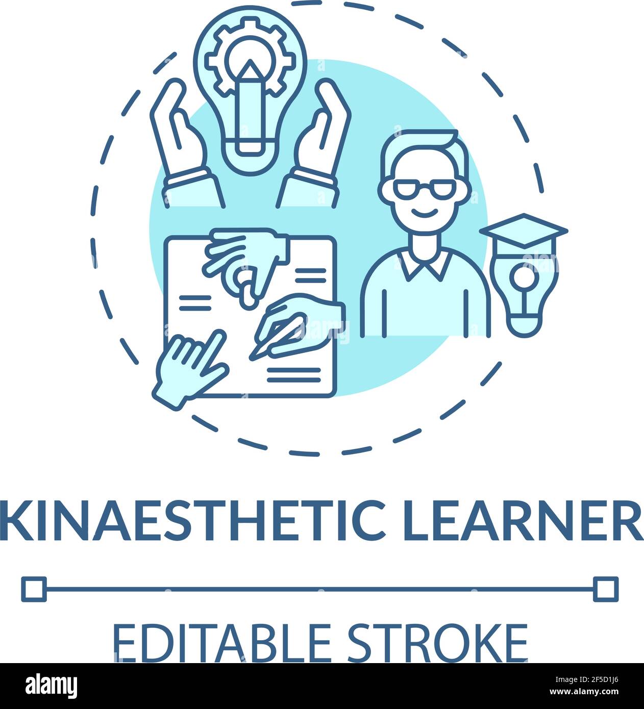 Kinaesthetic learner turquoise concept icon Stock Vector Image & Art ...