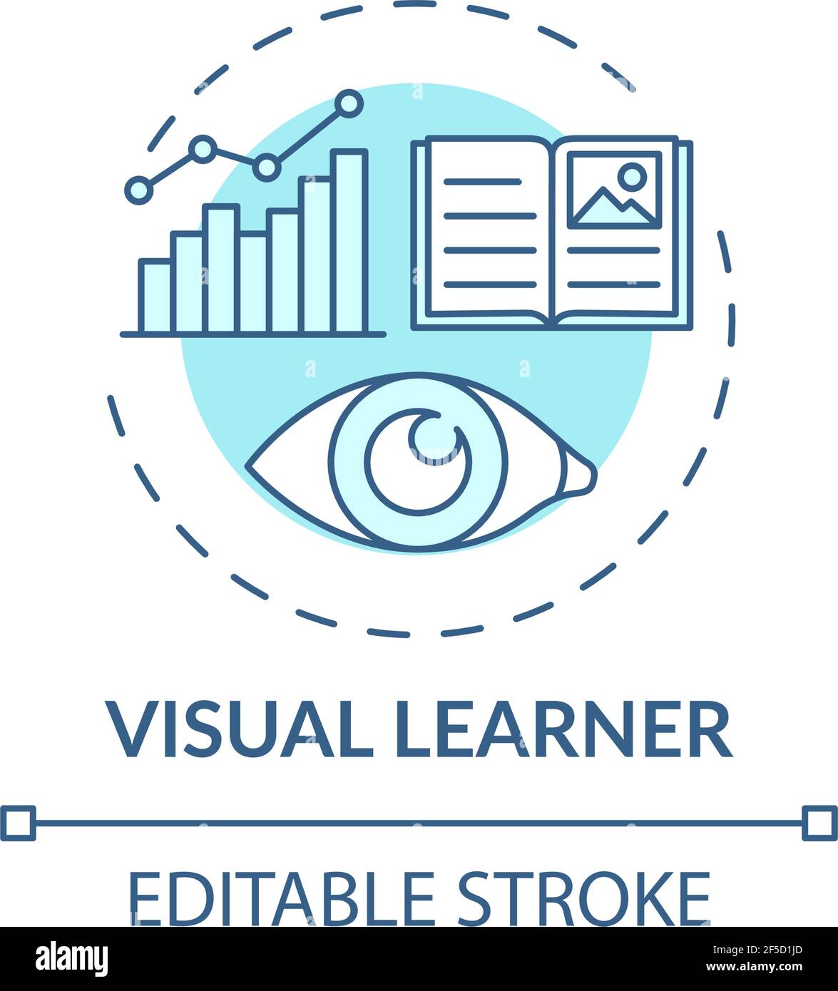 Visual learner turquoise concept icon Stock Vector Image & Art - Alamy