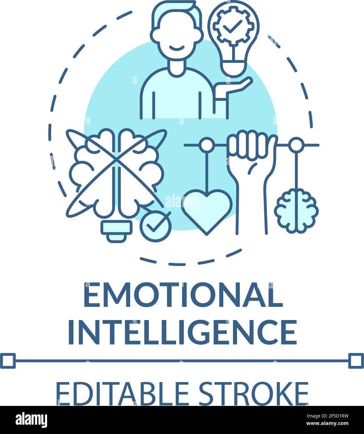 Emotional intelligence turquoise concept icon Stock Vector Image & Art ...