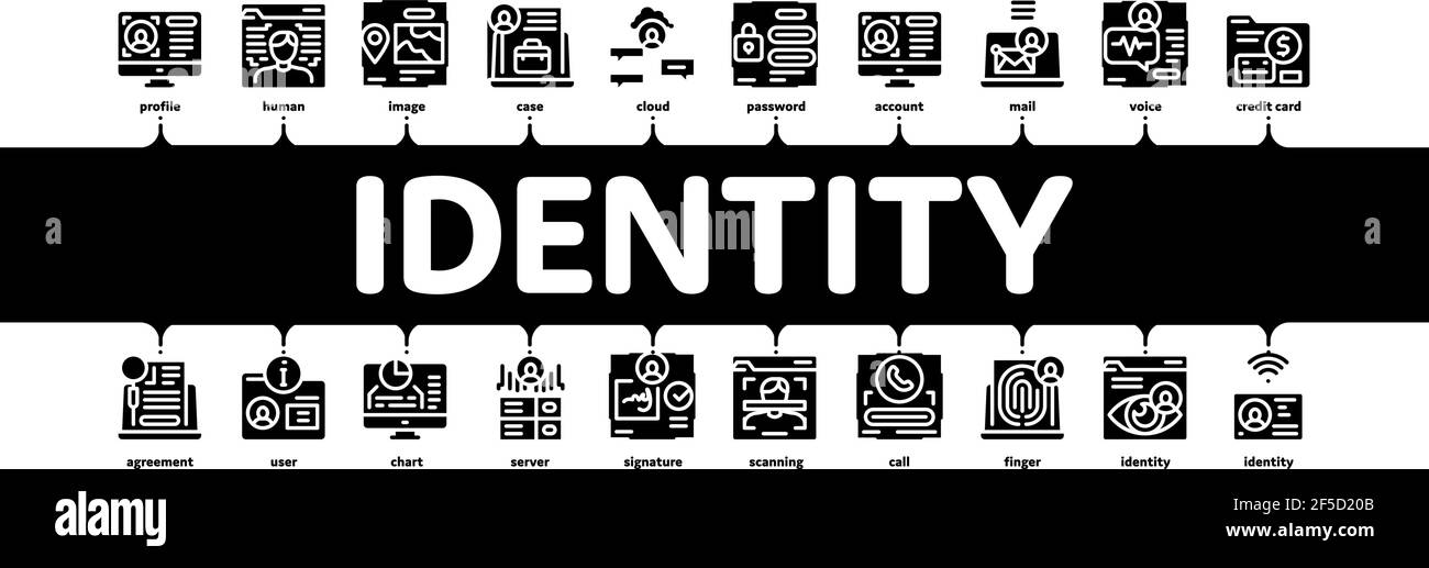 Digital Identity User Minimal Infographic Banner Vector Stock Vector ...
