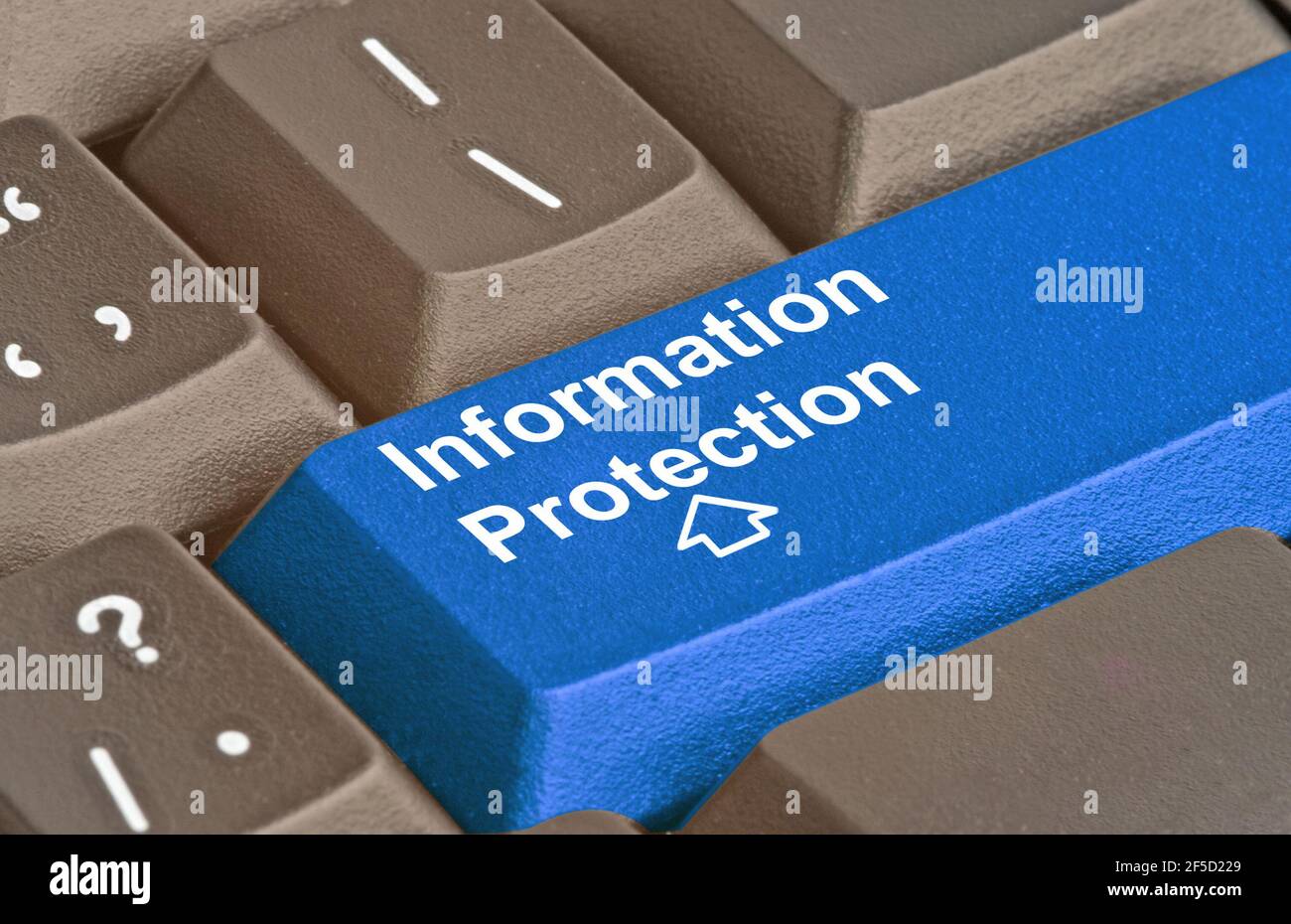 Blue Key for information protection Stock Photo - Alamy