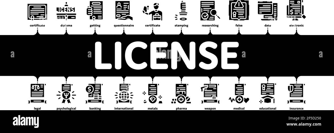 License Certificate Minimal Infographic Banner Vector Stock Vector ...