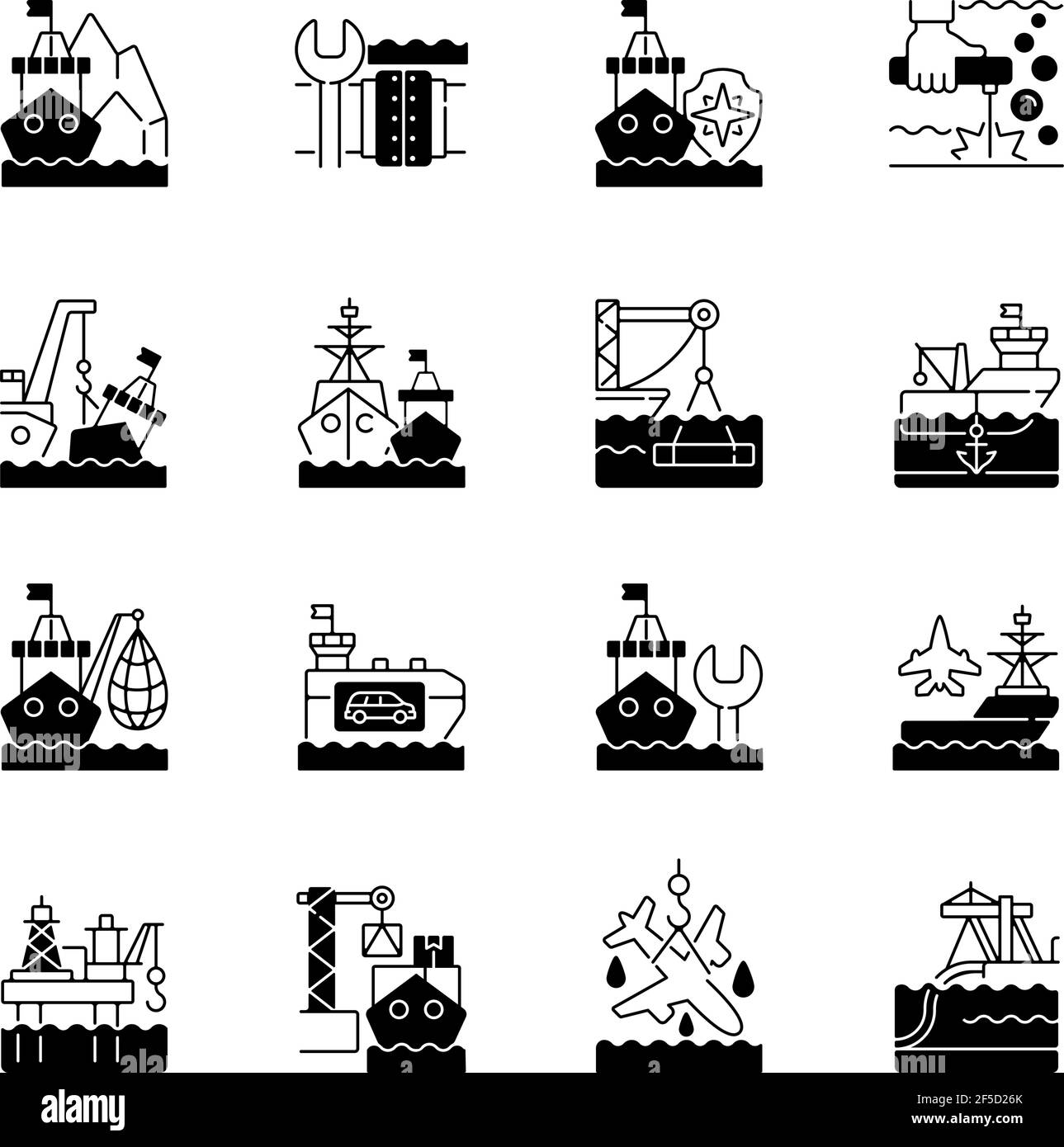 Offshore construction ship Stock Vector Images - Alamy