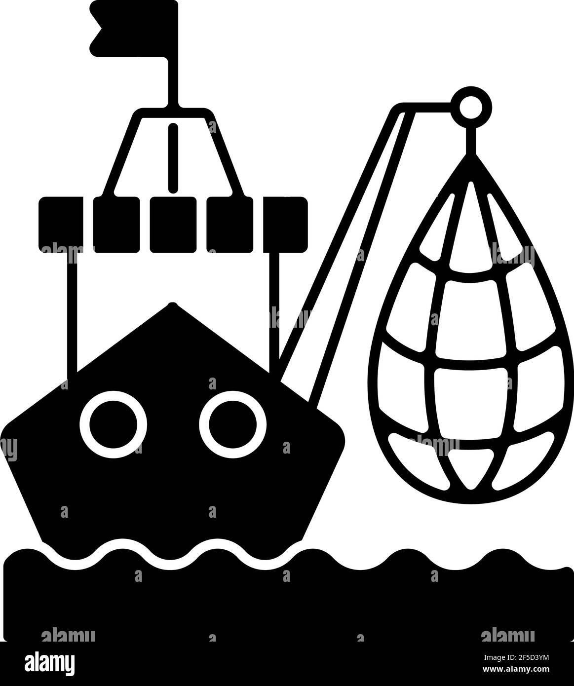 Fish trawl net underwater Stock Vector Images - Alamy