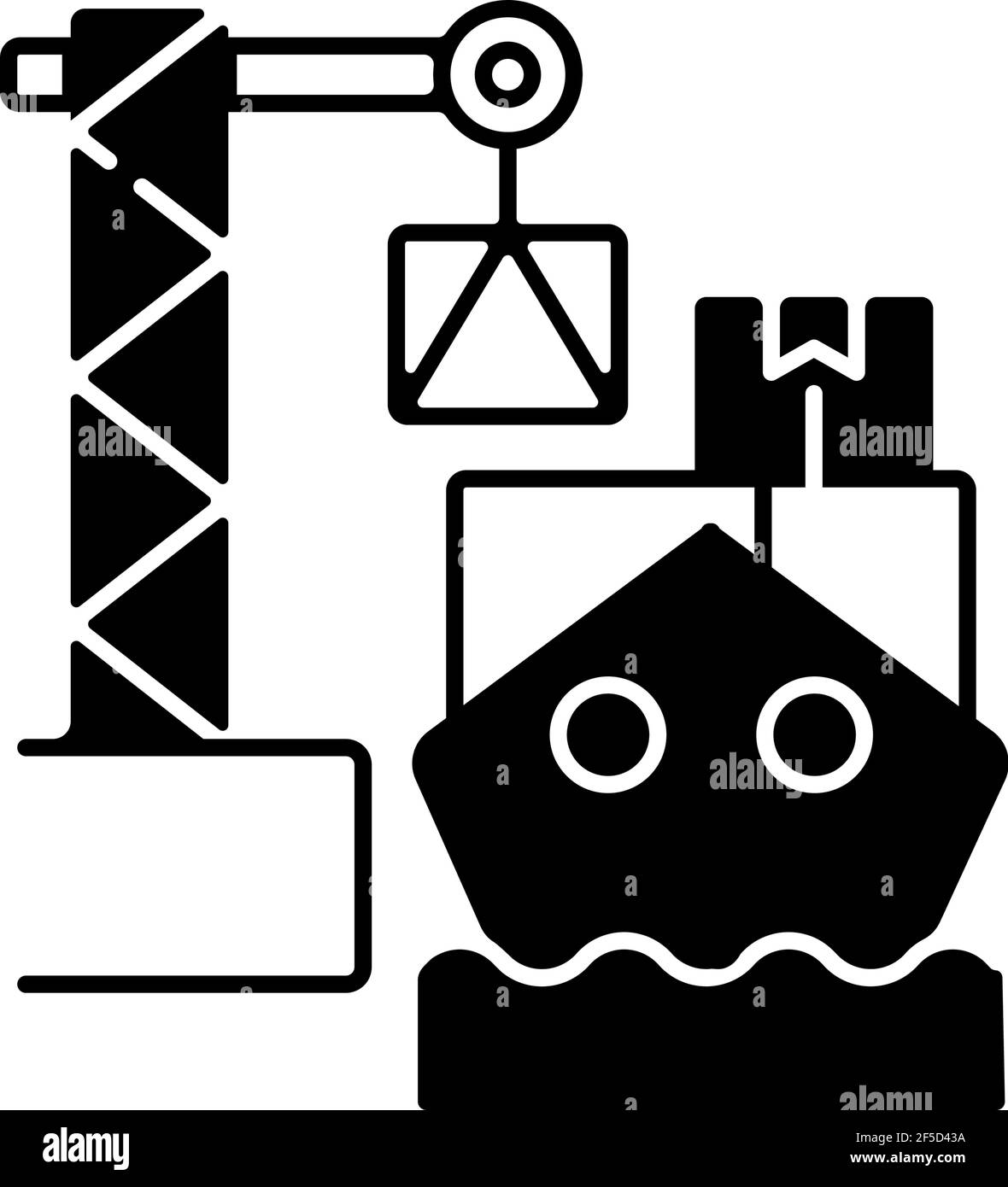 Black cargo ship loading Stock Vector Images - Alamy