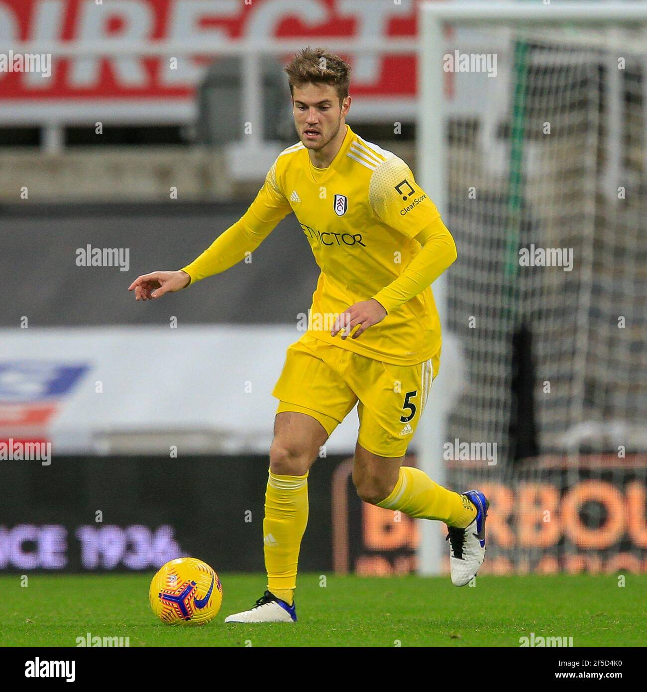 Joachim Andersen #5 of Fulham with the ball Stock Photo - Alamy