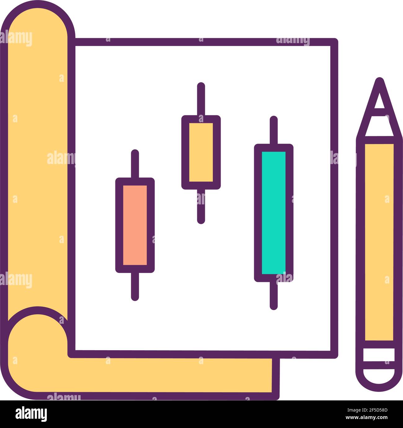 Paper trading RGB color icon Stock Vector Image & Art - Alamy