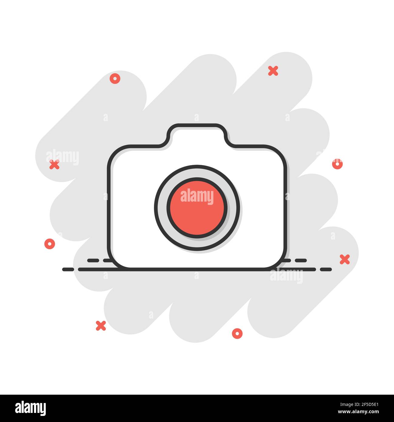 Photo camera icon in comic style. Photographer cam equipment vector ...