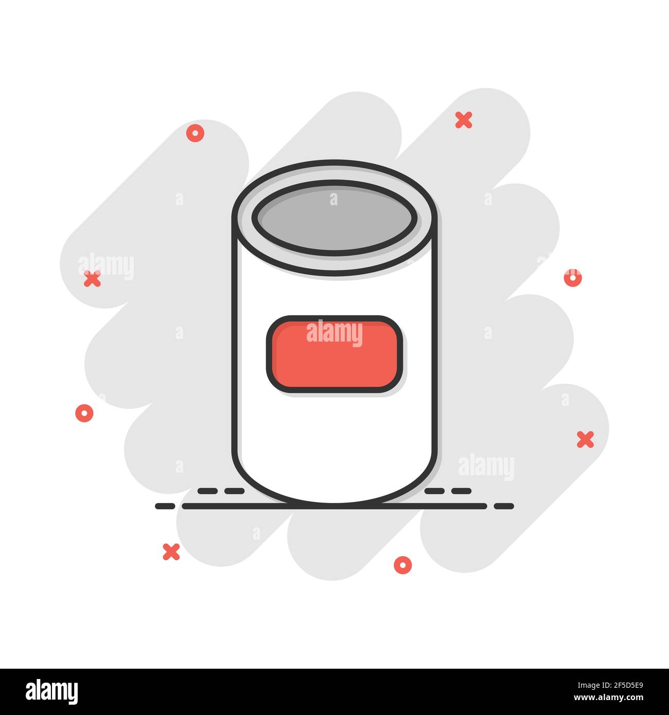 Trash bin garbage icon in comic style. Trash bucket vector cartoon ...
