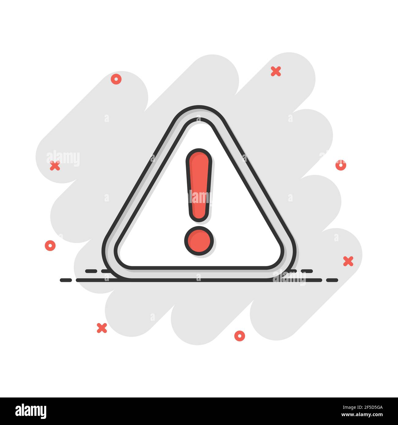 Exclamation mark icon in comic style. Danger alarm vector cartoon ...