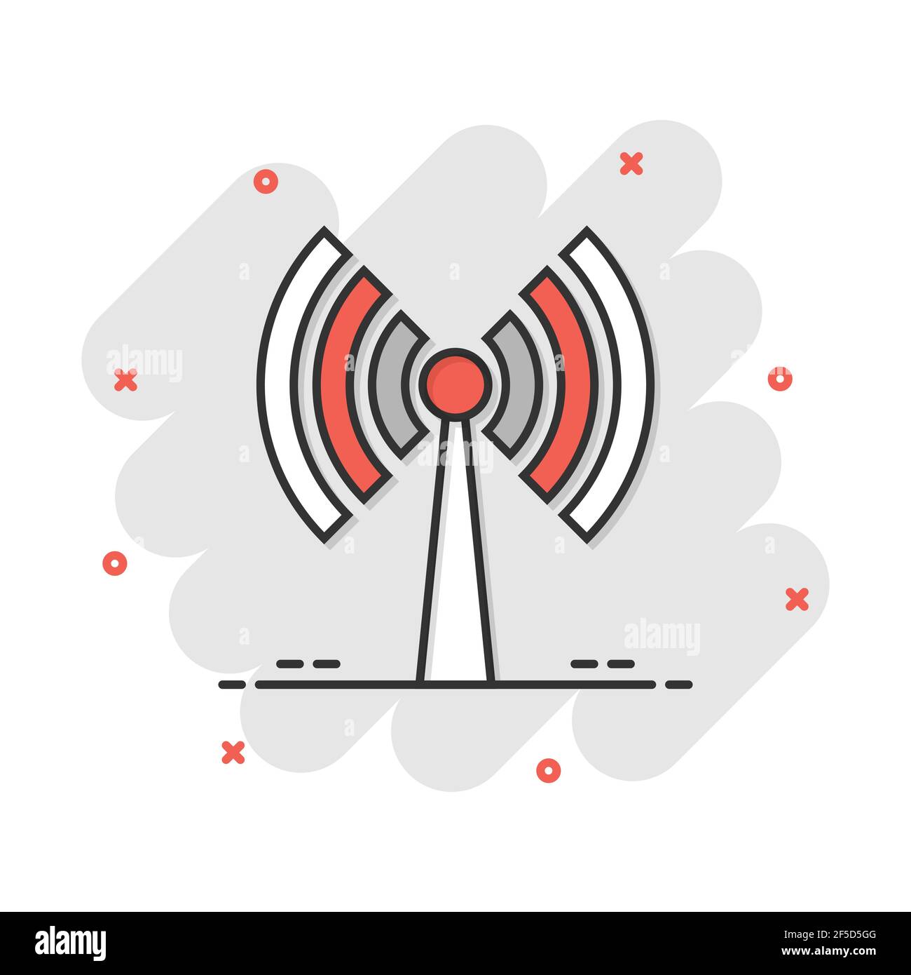 Wifi internet icon in comic style. Wi-fi wireless technology vector cartoon illustration ...