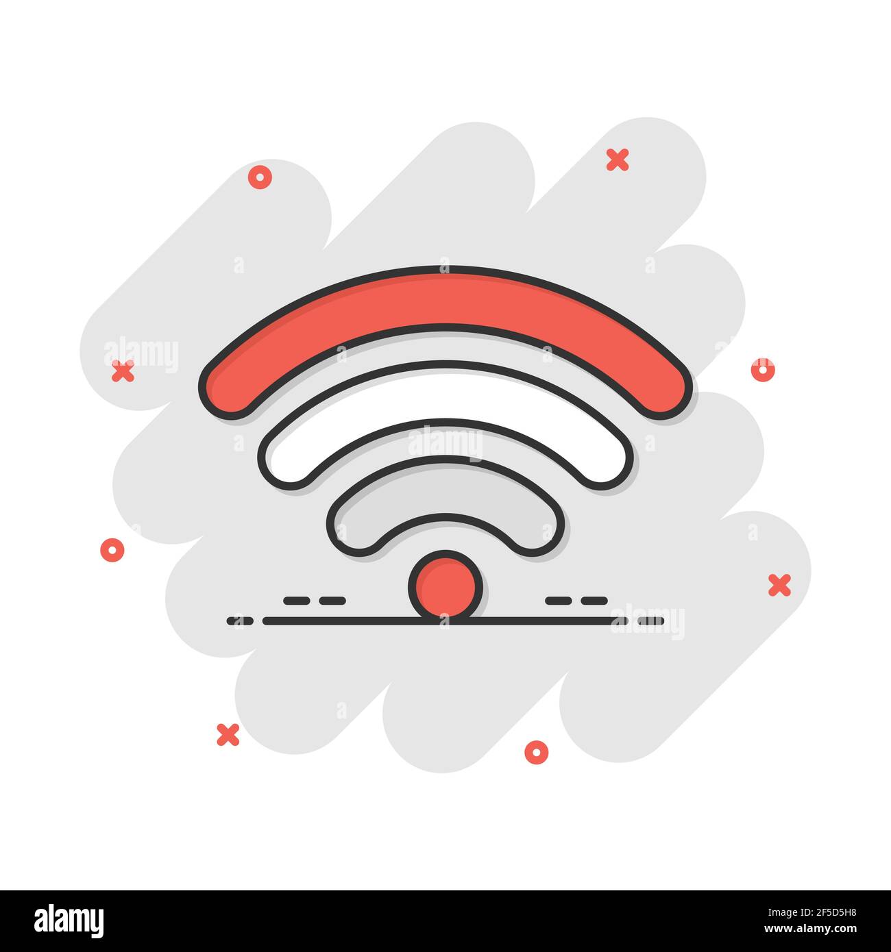 Wifi internet icon in comic style. Wi-fi wireless technology vector cartoon illustration ...