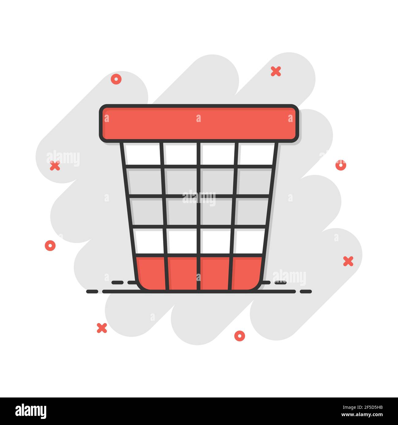 Trash bin garbage icon in comic style. Trash bucket vector cartoon ...