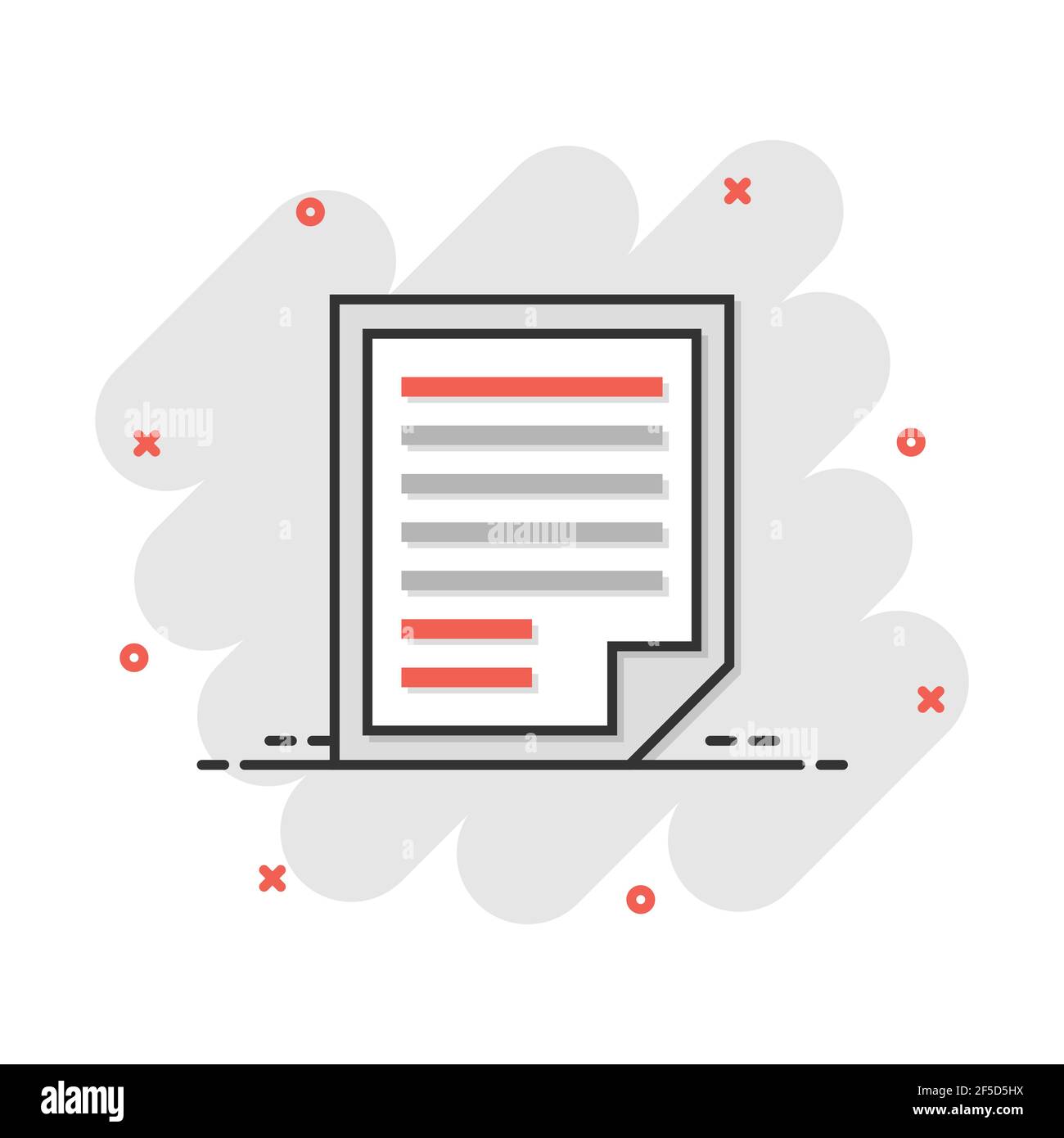 Document note icon in comic style. Paper sheet vector cartoon ...