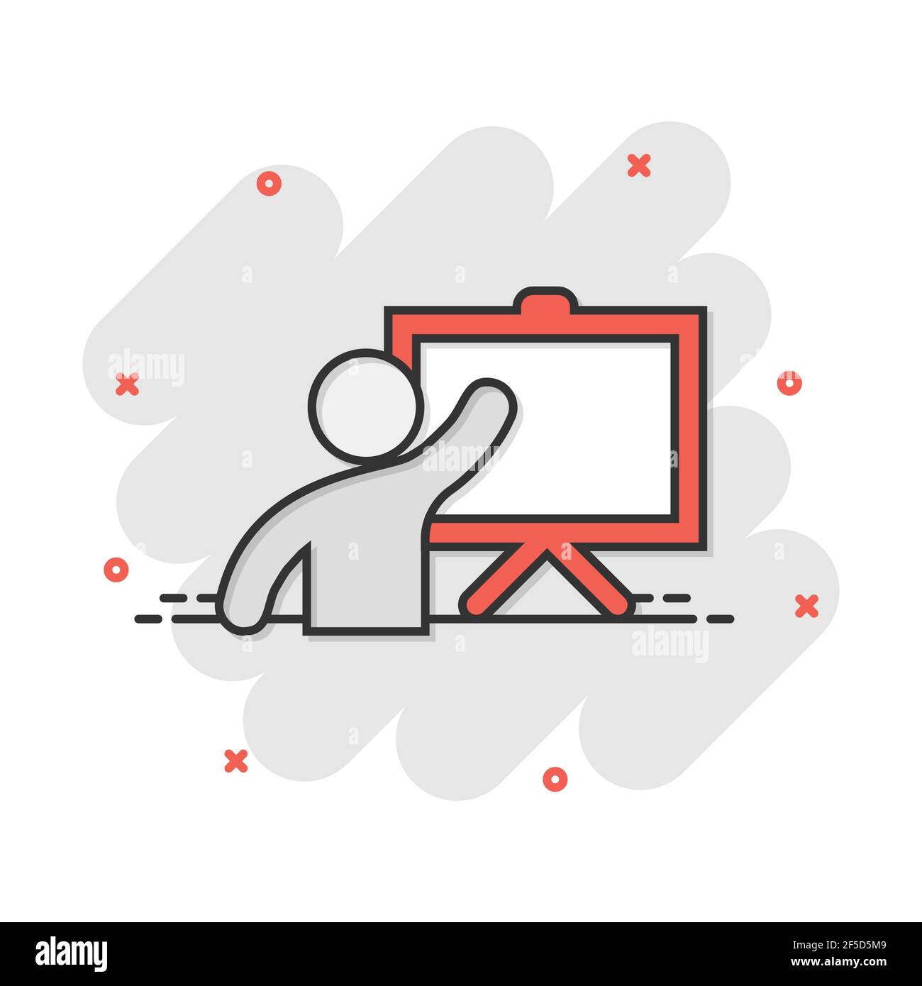 Training education icon in comic style. People seminar vector cartoon ...