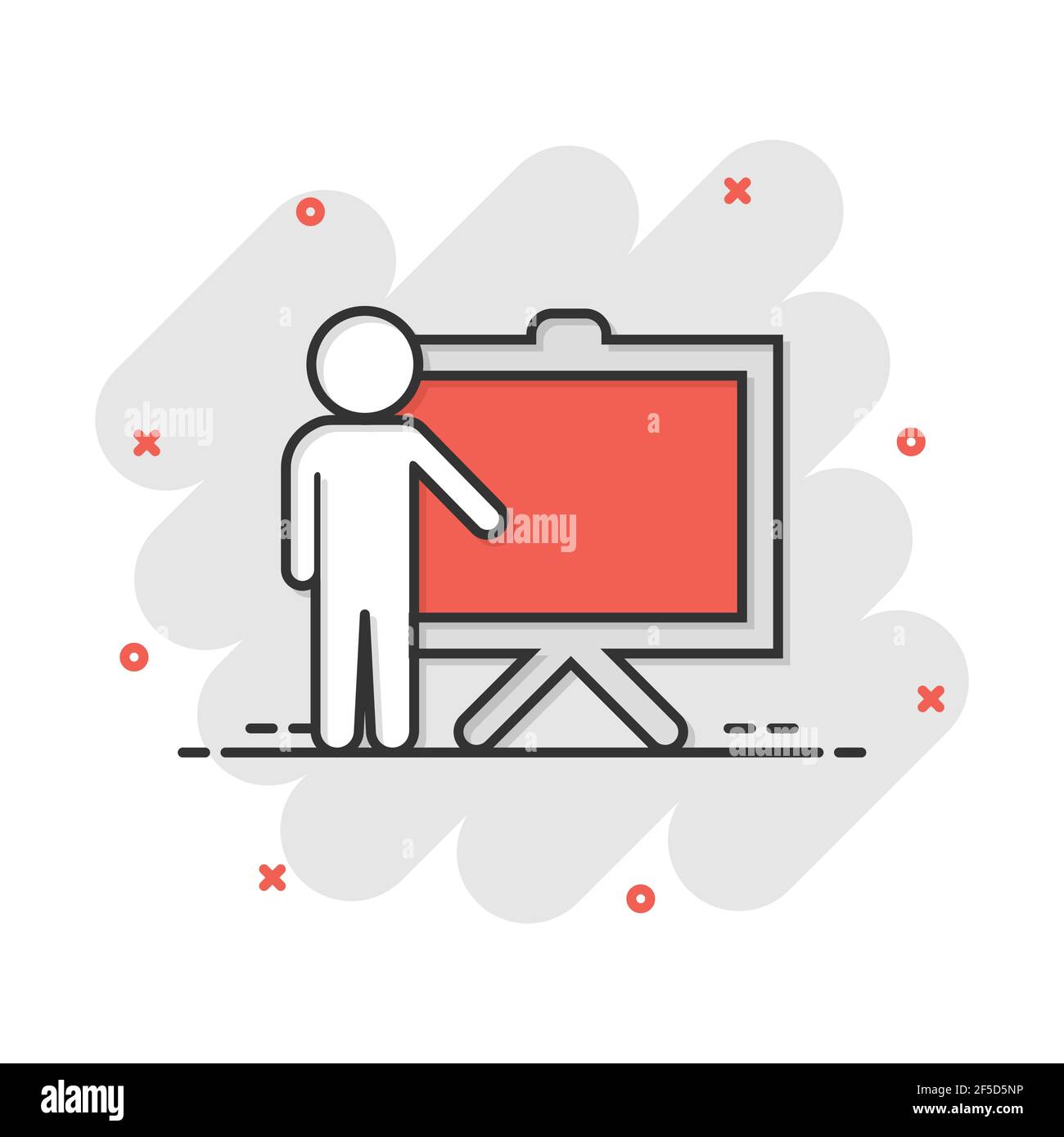 Training education icon in comic style. People seminar vector cartoon ...