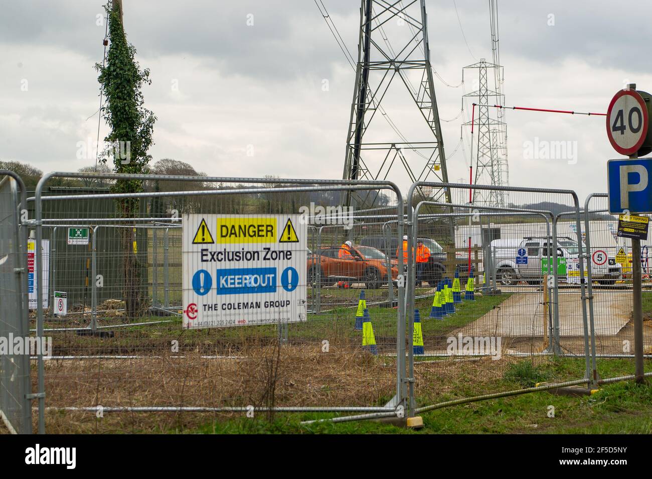 Aylesbury Vale, Buckinghamshire, UK. 24th March, 2021. Another new HS2 ...