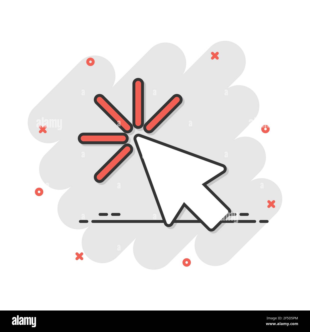 Computer mouse cursor icon in comic style. Arrow cursor vector cartoon ...