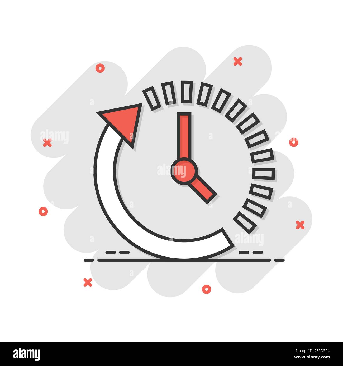 Clock countdown icon in comic style. Time chronometer vector cartoon ...