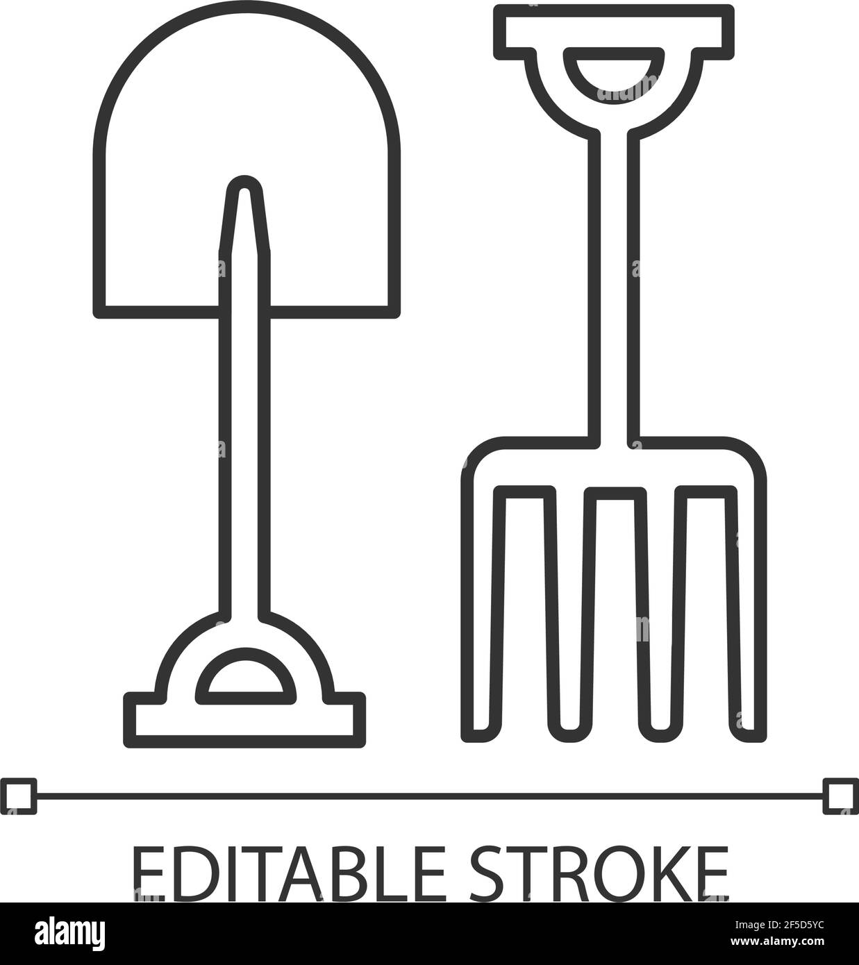 Garden fork and spade linear icon Stock Vector Image & Art - Alamy