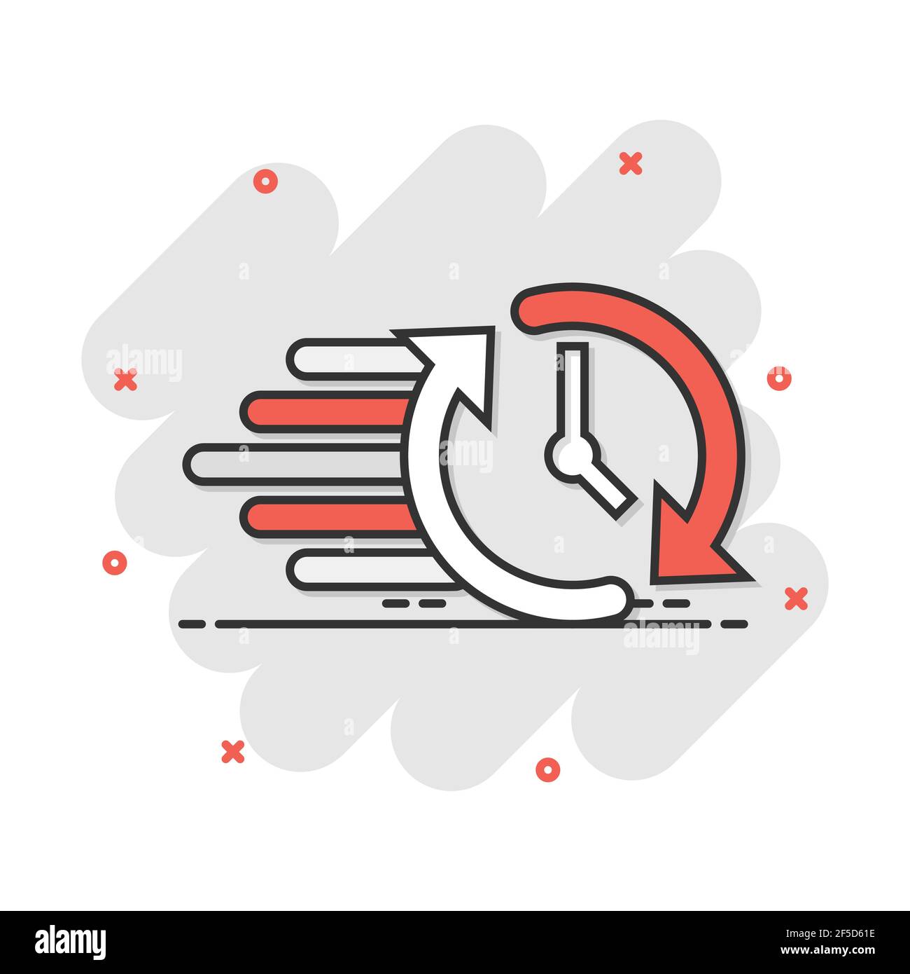 Clock countdown icon in comic style. Time chronometer vector cartoon ...