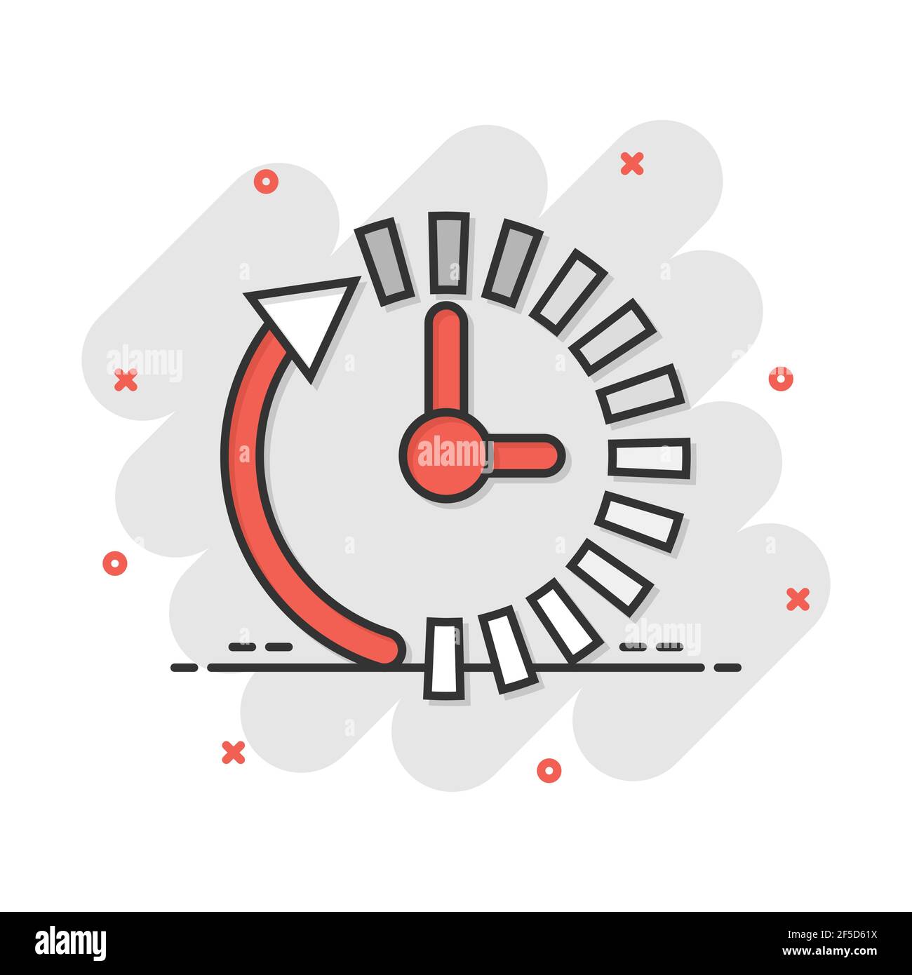 Clock countdown icon in comic style. Time chronometer vector cartoon ...