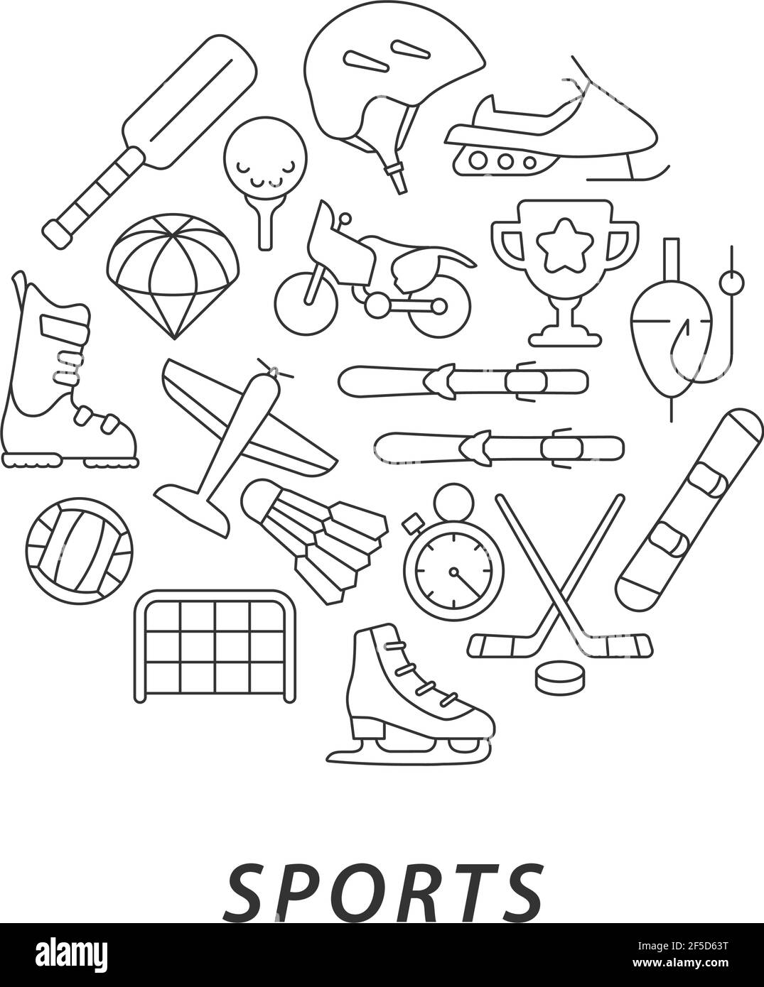 Sports abstract linear concept layout with headline Stock Vector Image ...