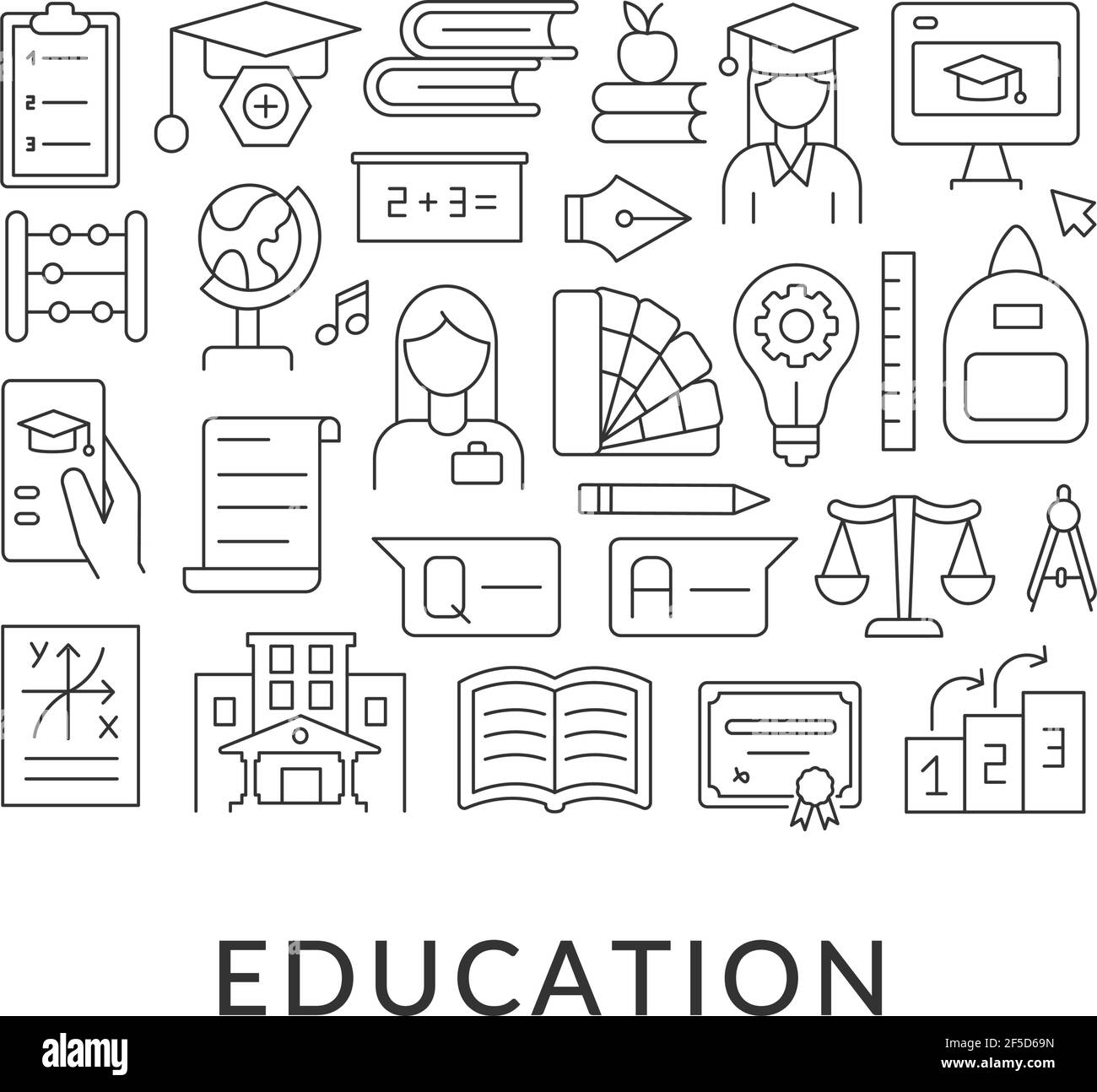 Education abstract linear concept layout with headline Stock Vector ...