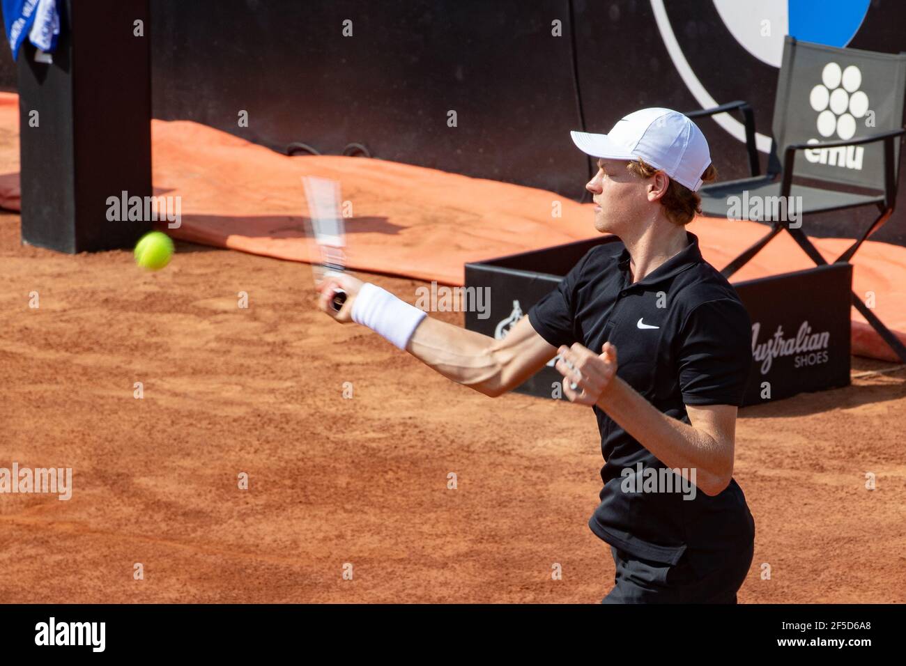 Jannik Sinner during a match in Rome Stock Photo - Alamy