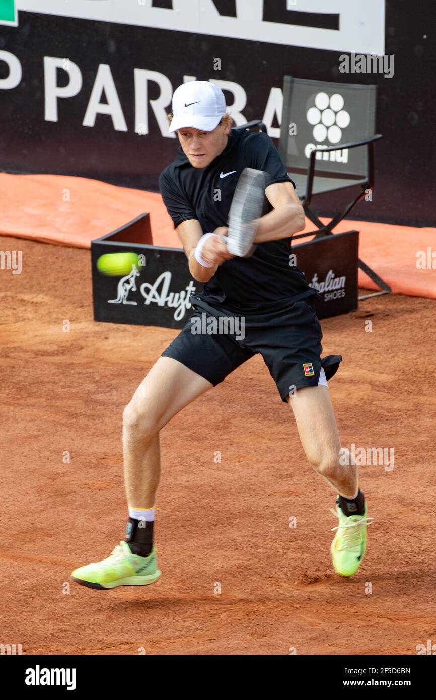 Jannik Sinner during a match in Rome Stock Photo - Alamy