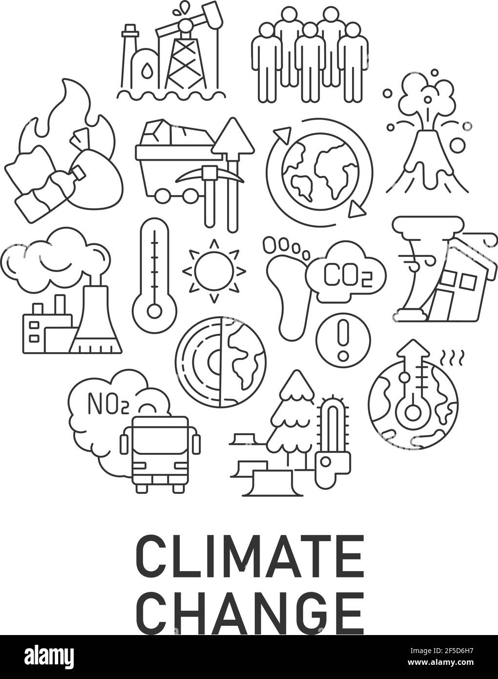 Climate change abstract linear concept layout with headline Stock ...