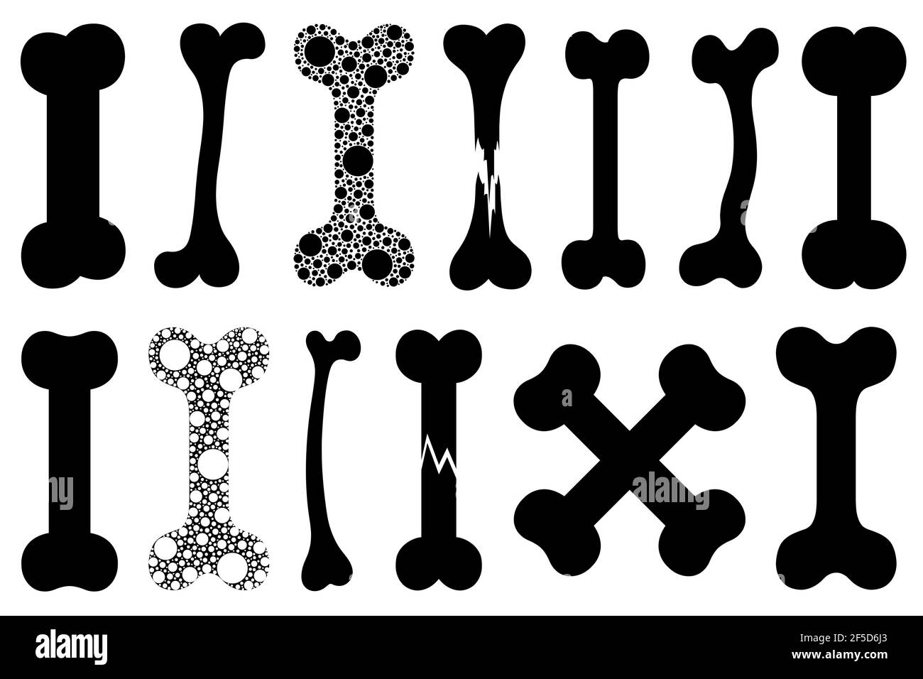 Illustration of different dog bones isolated on white Stock Photo - Alamy