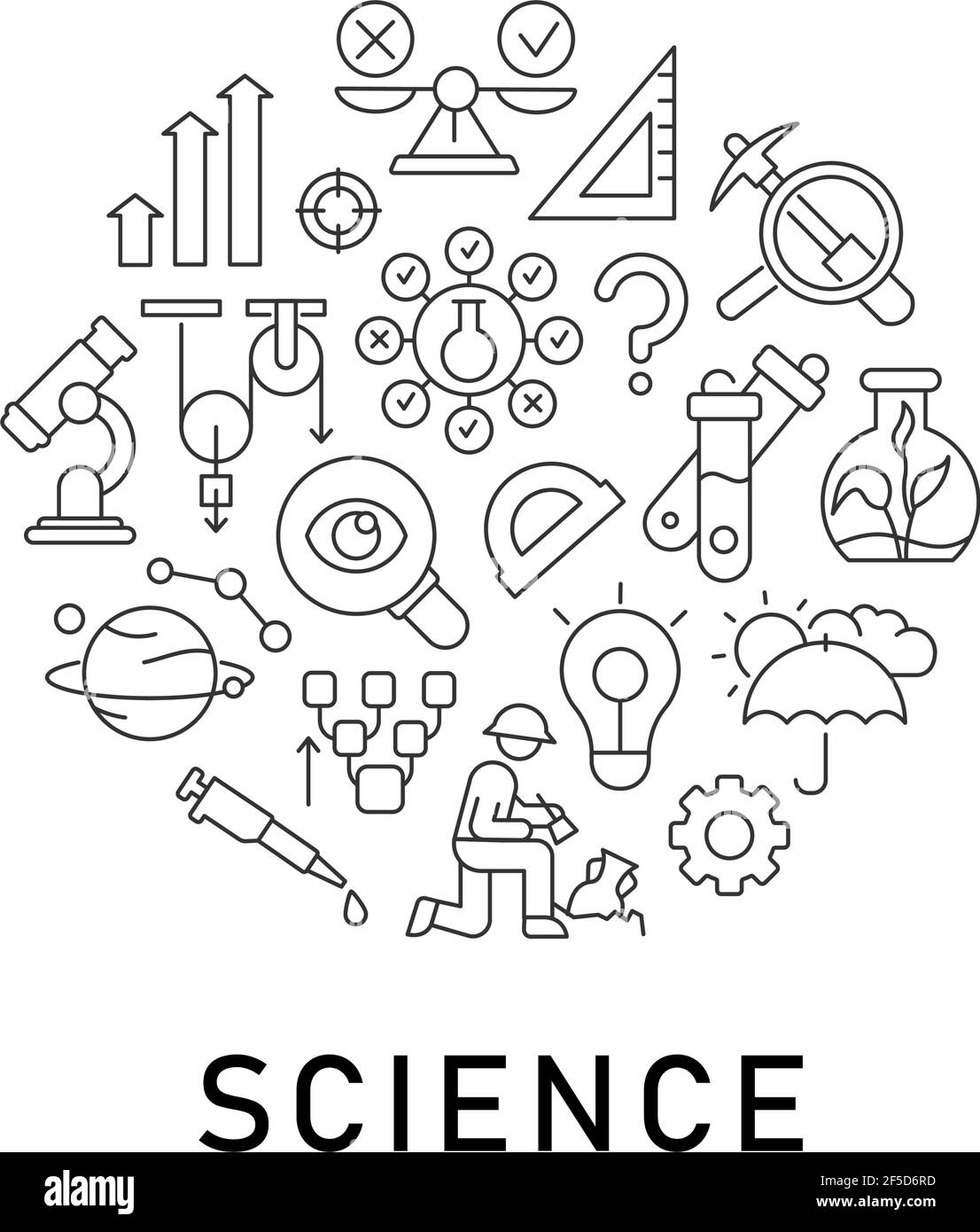 Science abstract linear concept layout with headline Stock Vector Image ...